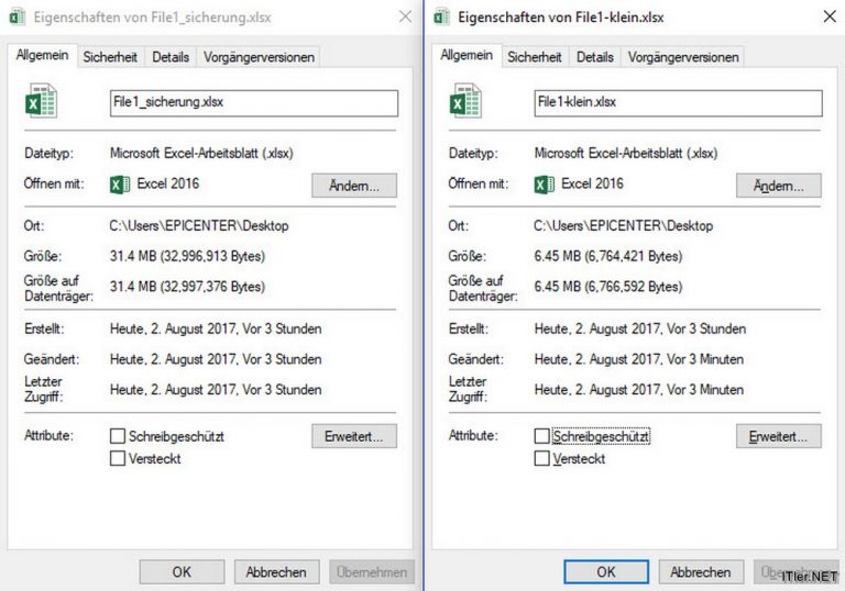 Excel - Dateien verkleinern - Dokumente komprimieren