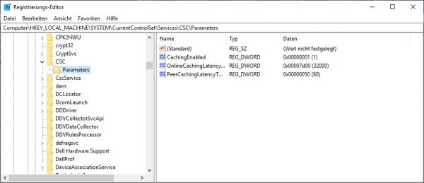 Windows CSC Cache - offline File Cache löschen / deaktivieren